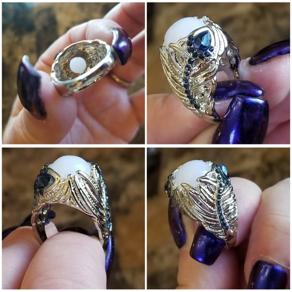 Jewelry | Faux Moonstone And Blue Sapphire Ring Size 8 | Poshmark